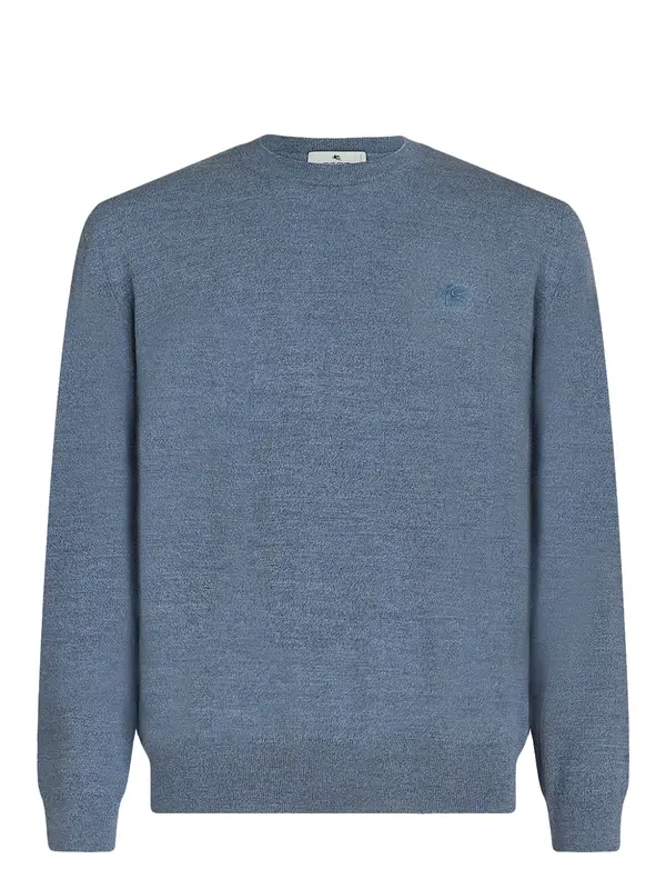 Etro Pegaso-embroidered Sweater - Blue