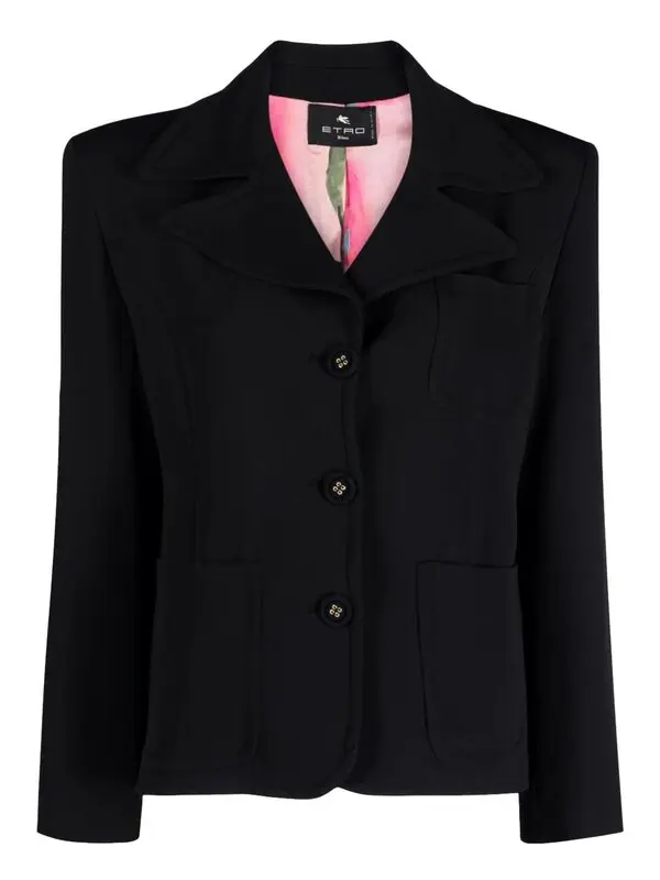 Etro Single-breasted Patch-pocket Blazer - Black