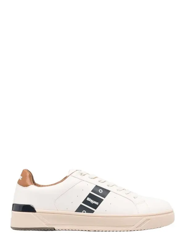 BLAUER. Logo-print Low-top Sneakers - Neutrals
