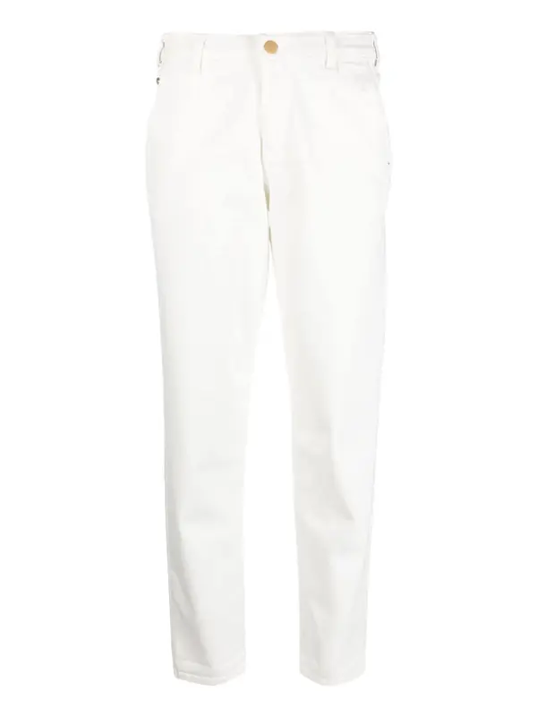 Emporio Armani Mid-rise Straight-leg Trousers - White