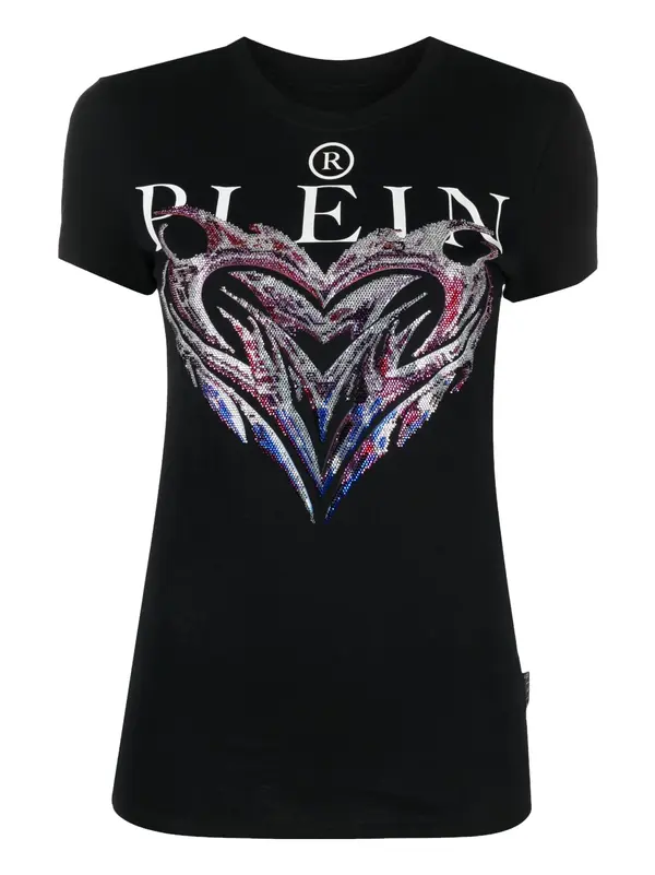 Philipp Plein Crystal-embellished Logo T-shirt - Black