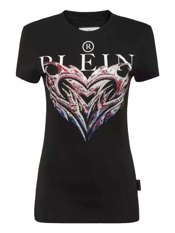 Philipp Plein Crystal-embellished Logo T-shirt - Black