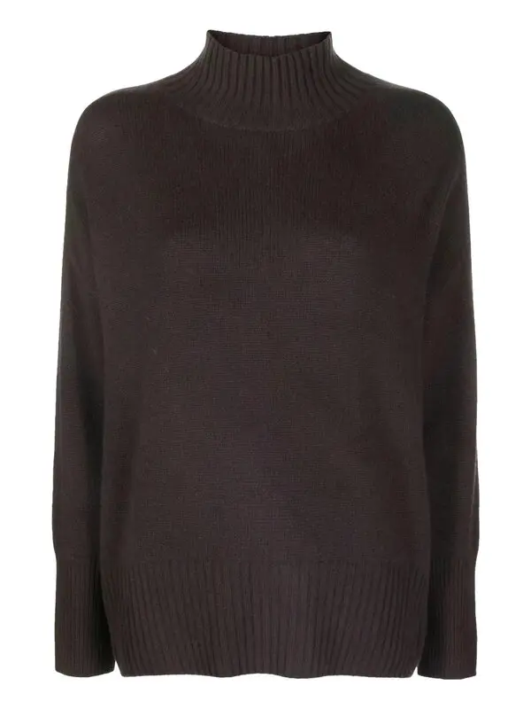 ALLUDE High-neck Cashmere Jumper - Brown