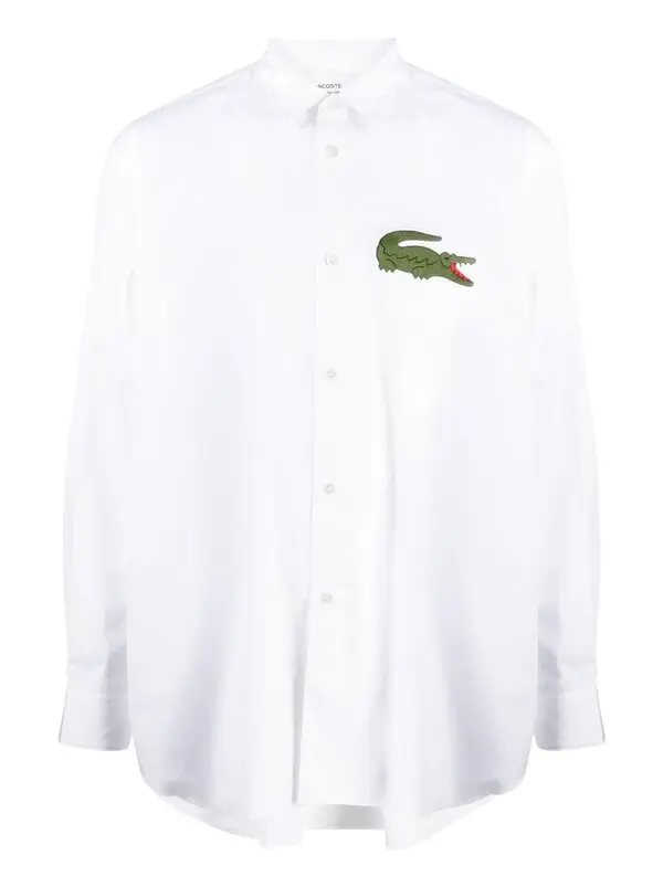 Comme Des Garçons X Lacoste Logo-patch Cotton Shirt - White