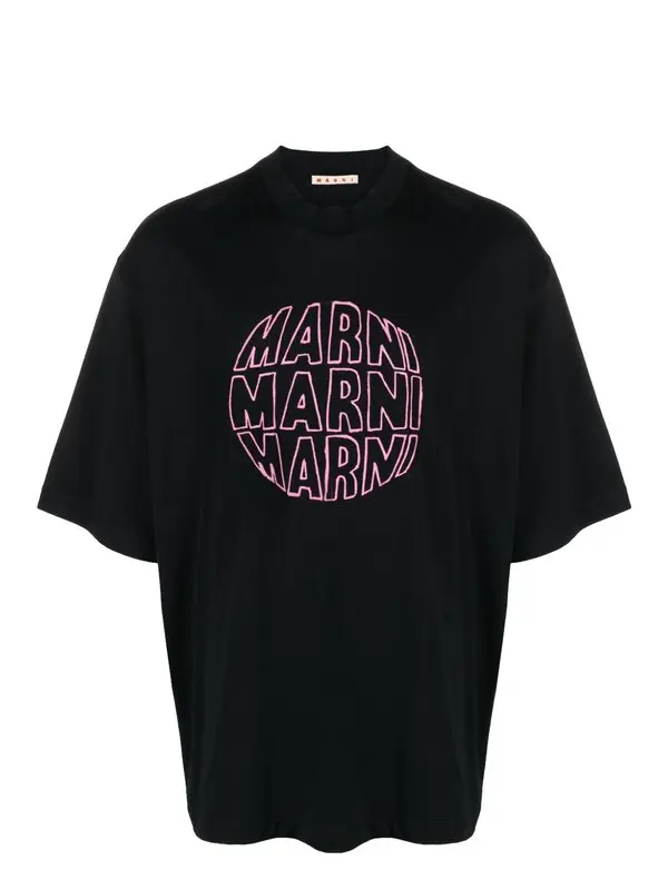 Marni Logo-print Cotton T-shirt - Black