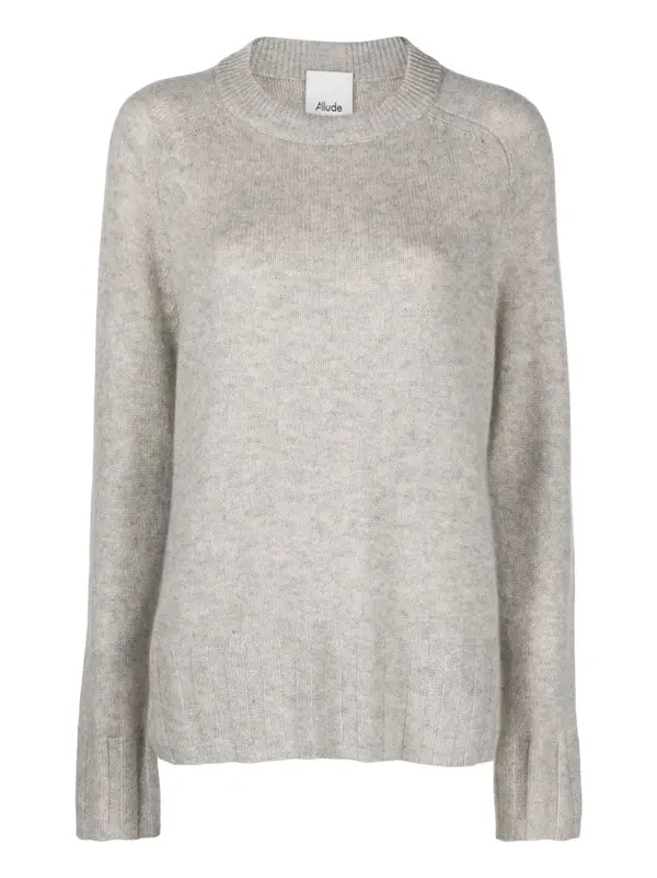 ALLUDE Crew-neck Knitted Jumper - Grey