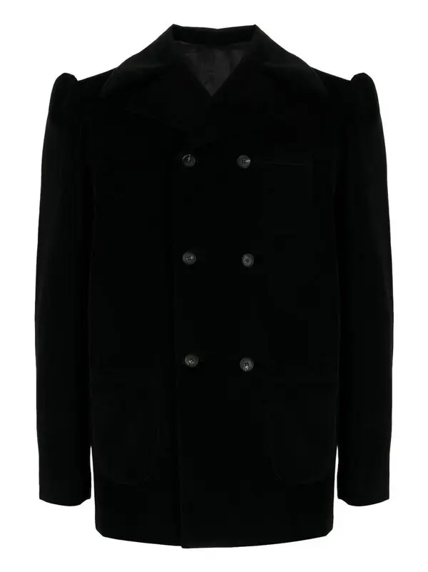 EGONLAB Double-breasted Velvet Blazer - Black