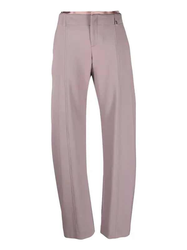 SSHEENA Layered-waistband Straight-leg Trousers - Purple