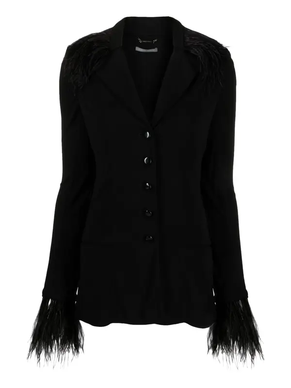 Alberta Ferretti Goose-feather Trim Jacket - Black