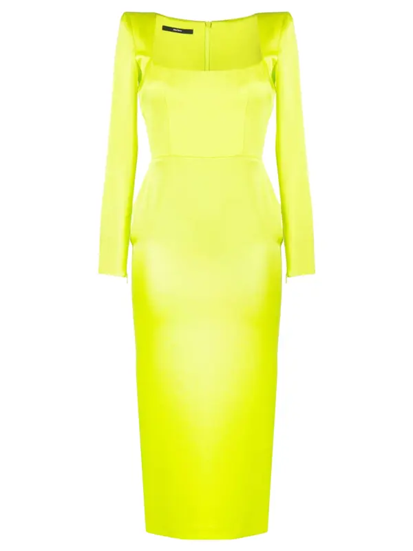 Alex Perry Square-neck Midi Dress - Green