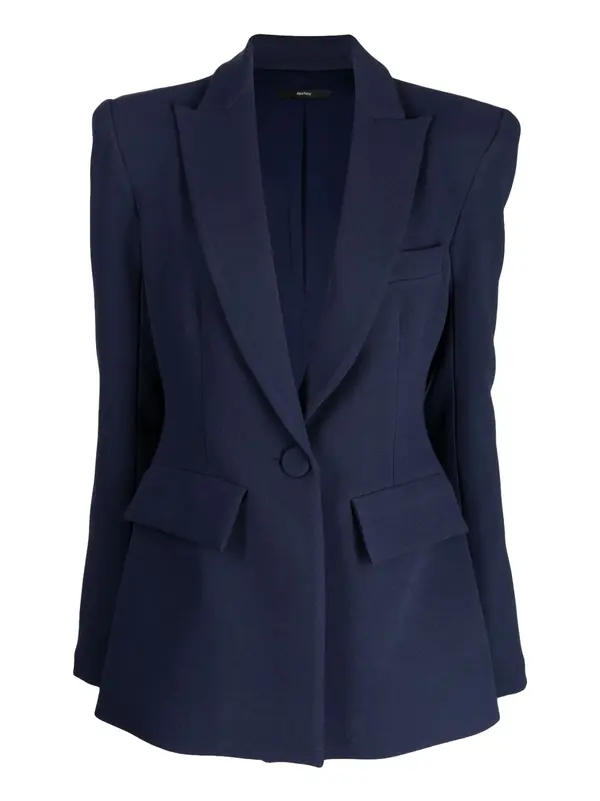 Alex Perry Peak-lapel Padded-shoulder Blazer - Blue