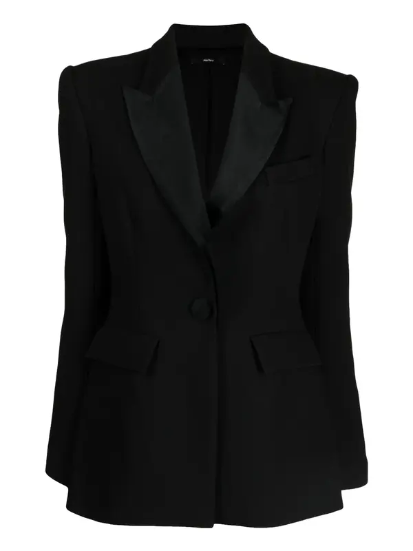 Alex Perry Peak-lapel Padded-shoulder Blazer - Black