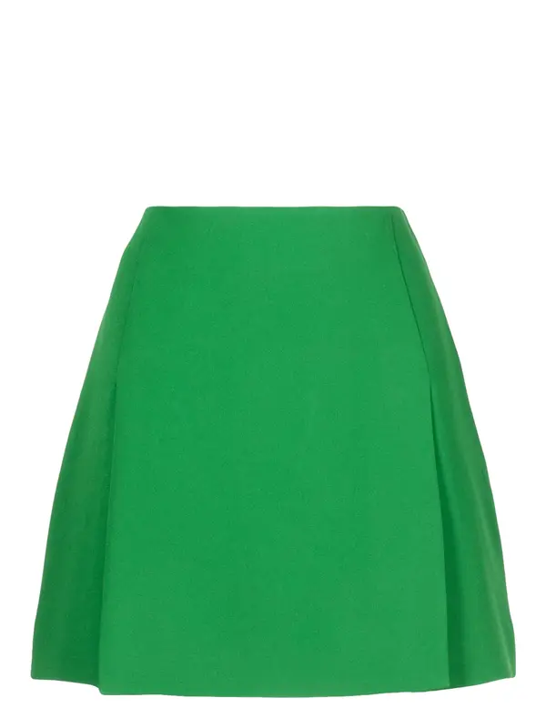 Elie Saab Slits Silk Mini Skirt - Green