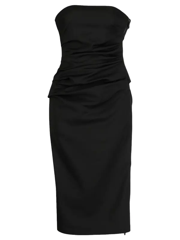 Maticevski Ruched Strapless Dress - Black