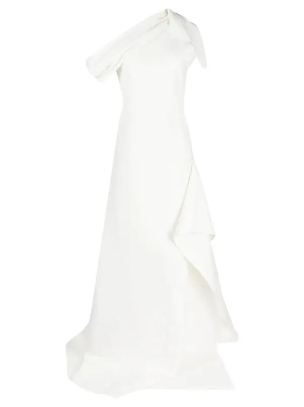 Maticevski Asymmetric Off-shoulder Gown - White
