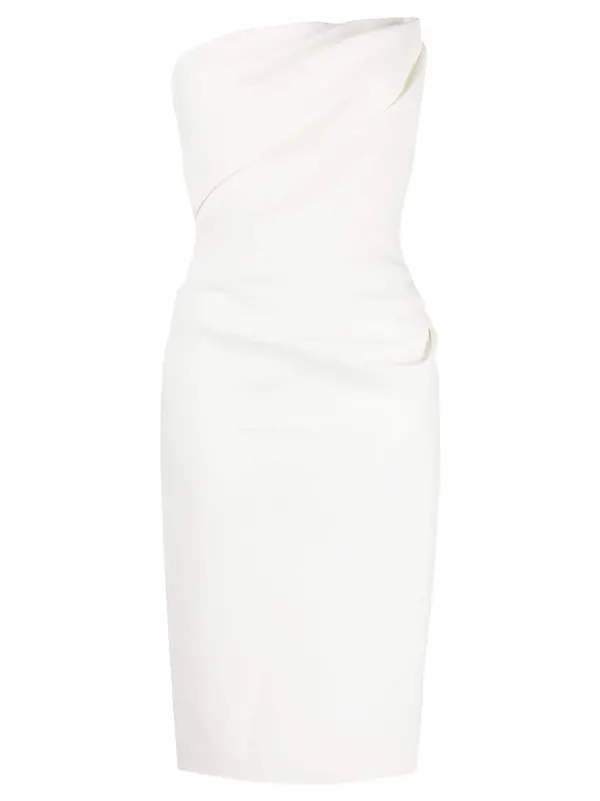 Maticevski Draped Bodice Midi Dress - White