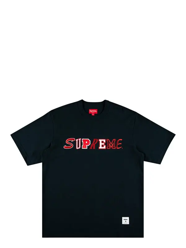 Supreme Collage Logo Short-sleeve Top 'navy - Blue