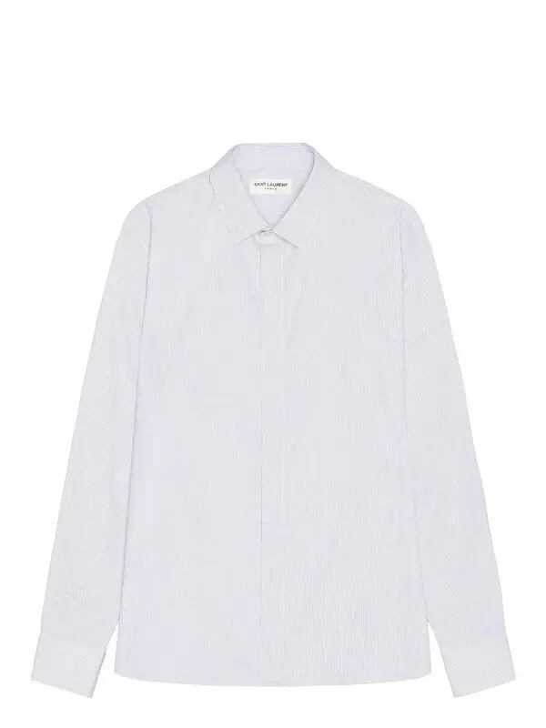 Saint Laurent Long Sleeve Shirt In White - Blanc
