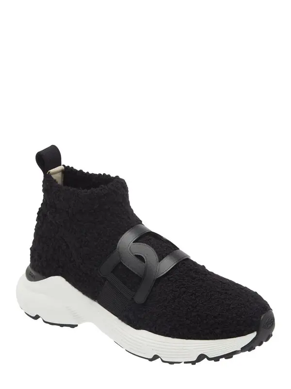 TOD'S Kate Bouclé Sock Sneakers - Black