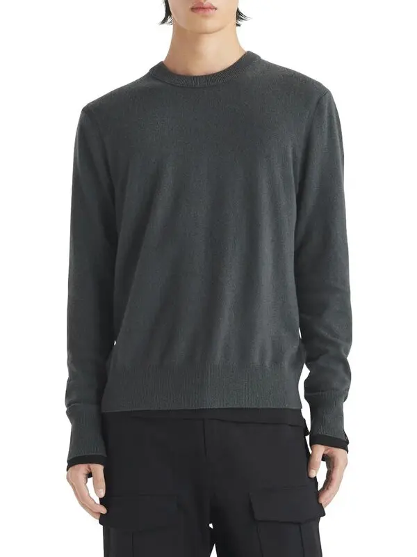 Rag & Bone Harding Cashmere Crewneck Sweater - Shadow Green