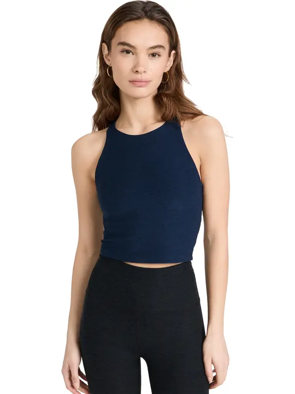 Beyond Yoga Spacedye Refocus Cropped Tank Top - Nocturnal Navy