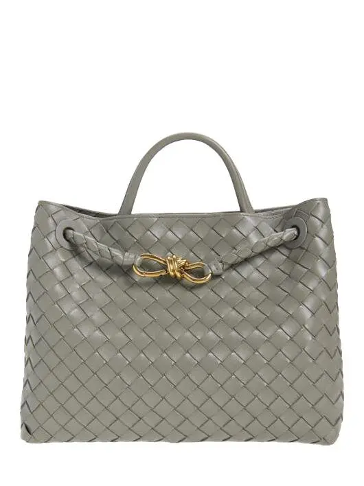 Bottega Veneta Medium Andiamo Intrecciato Shoulder Bag - 1590 Basalt-mb