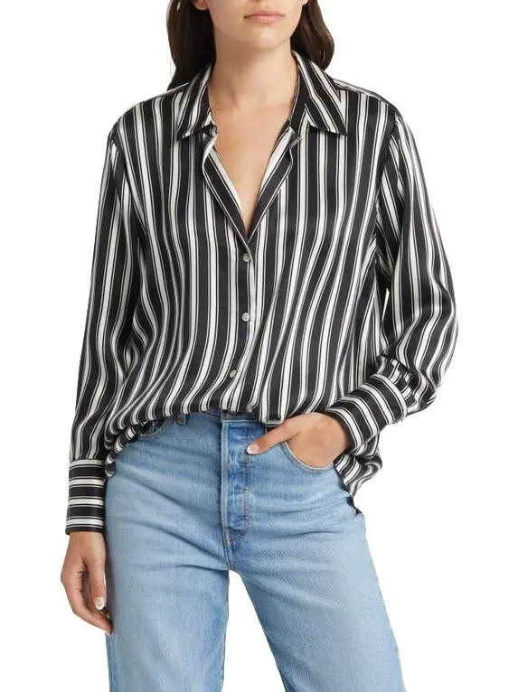 Rails Ledger Stripe Silk Shirt - Melrose Stripe