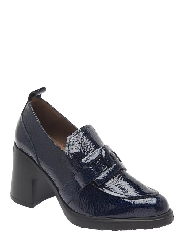 WONDERS Loafer Pump - Navy Patent Leather
