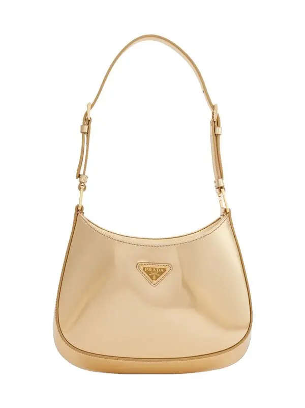 Prada Cleo Small Leather Shoulder Bag - Gold