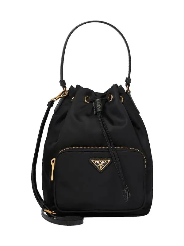 Prada Duet Small Re-nylon Bucket Bag - Black