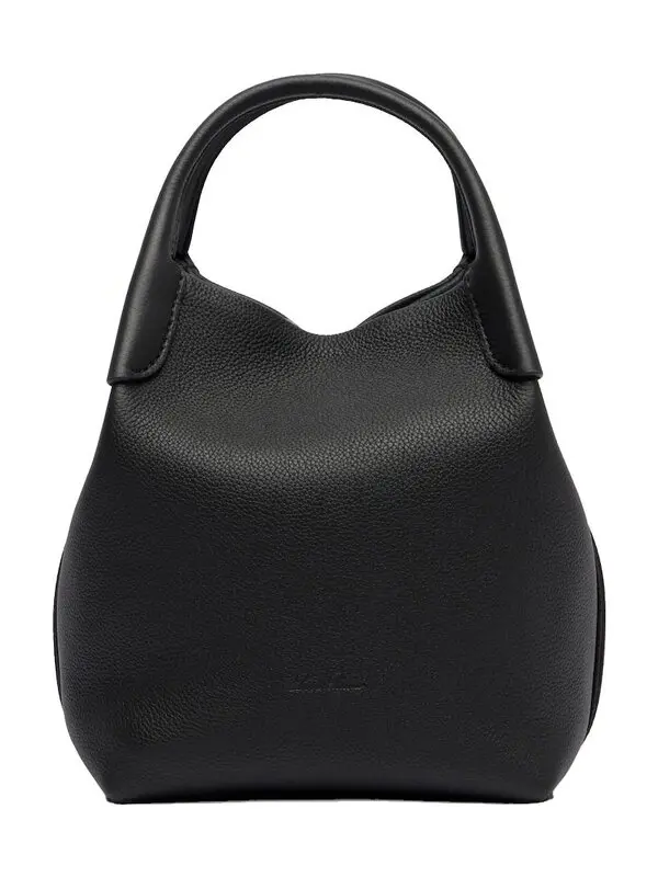 Loro Piana Bale Small Leather Bucket Bag - Black