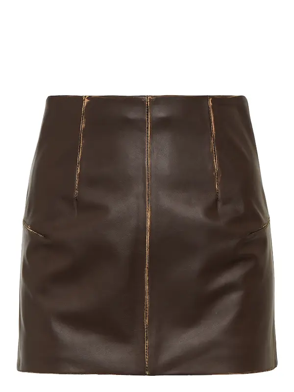 MAISON MARGIELA Leather Miniskirt - Brown