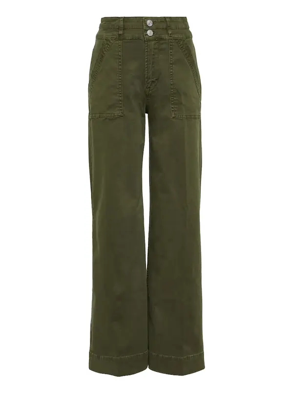 FRAME High-rise Wide-leg Jeans - Green