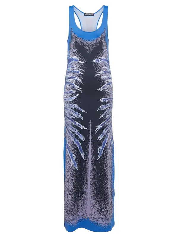 Y/project Printed Maxi Dress - Blue