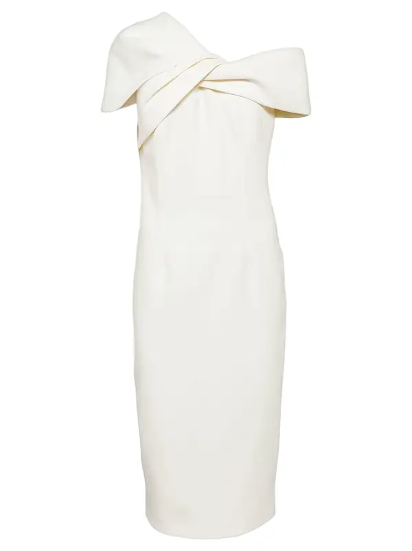 Safiyaa Salmone Crêpe Midi Dress - White
