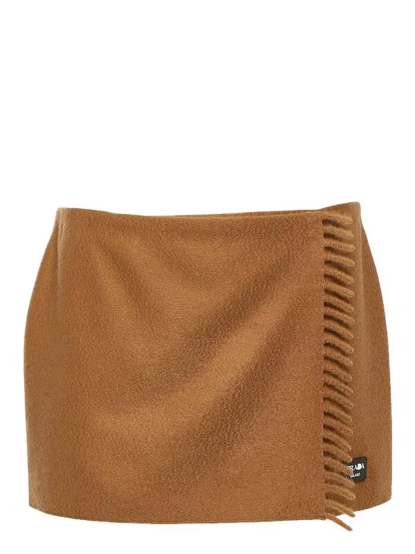Prada Cashmere Miniskirt - Brown