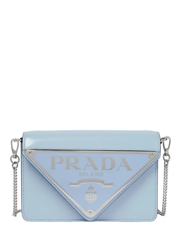 Prada Mini Leather Crossbody Bag - Blue