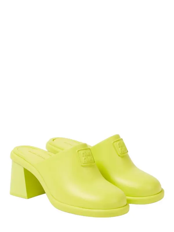Miu Miu Logo Clogs - Green
