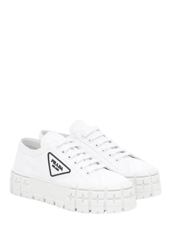 Prada Wheel Gabardine Sneakers - White