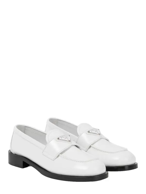 Prada Leather Loafers - White