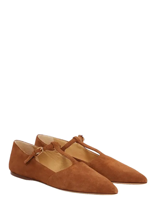 Gabriela Hearst Lola Suede Ballet Flats - Brown