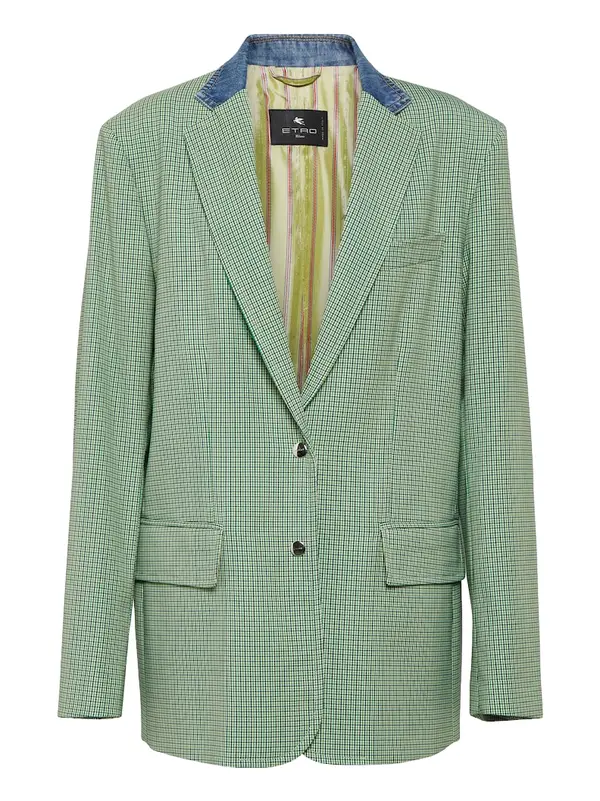 Etro Houndstooth Blazer - Green