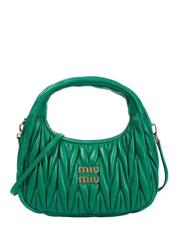 Farfetch Miu Miu Quilted Shoulder Bag Miu Top Handle Shoulder Bags