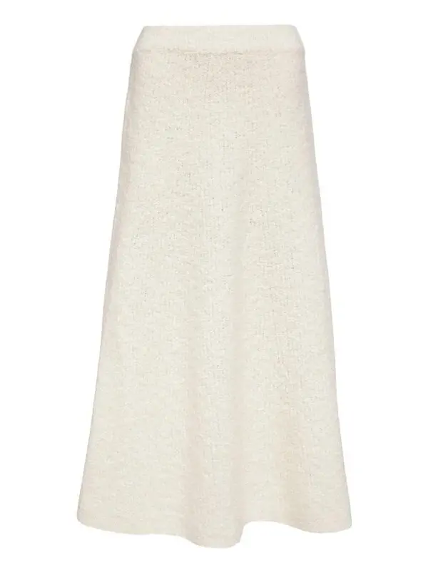 Gabriela Hearst Pablo Wool And Silk Bouclé Midi Skirt - White