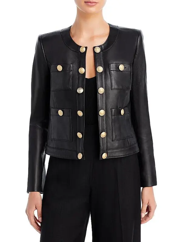 L'Agence Jayde Leather Jacket - Black