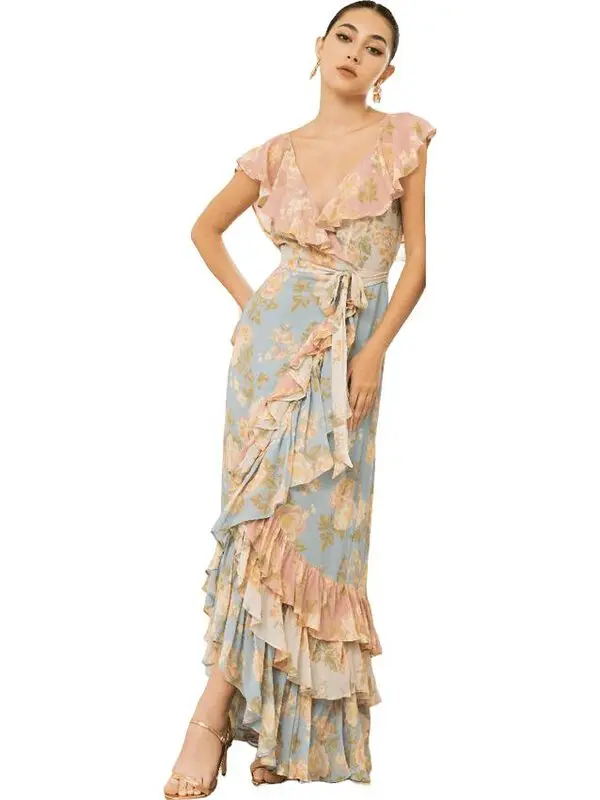 Yumi Kim Tilda Floral Maxi Wrap Dress - Natural