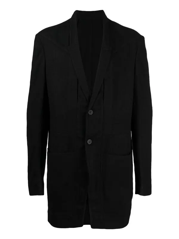 Rick Owens Single-breasted Wool Blazer - Black
