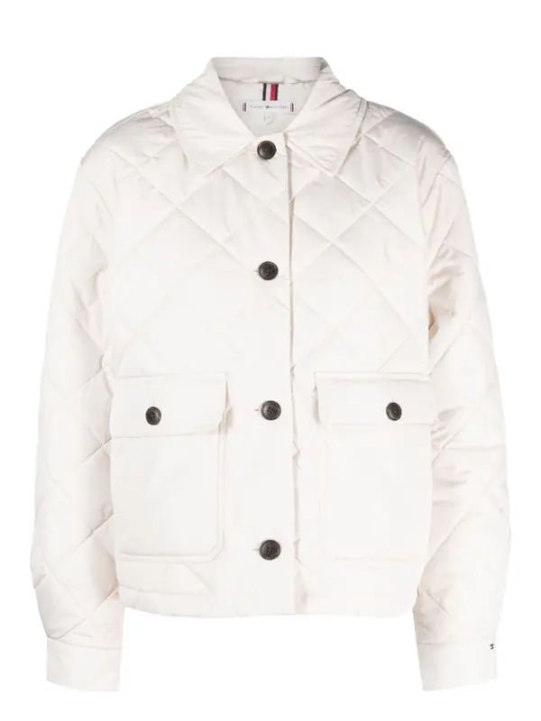 Tommy Hilfiger Padded Diamond-quilted Jacket - Neutrals