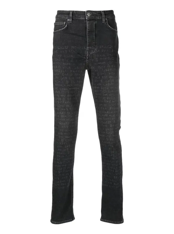 Ksubi Text-print Tapered Jeans - Grey