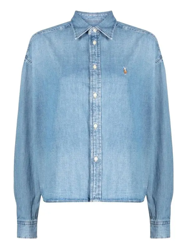 Polo Ralph Lauren Logo-embroidered Denim Shirt - Blue